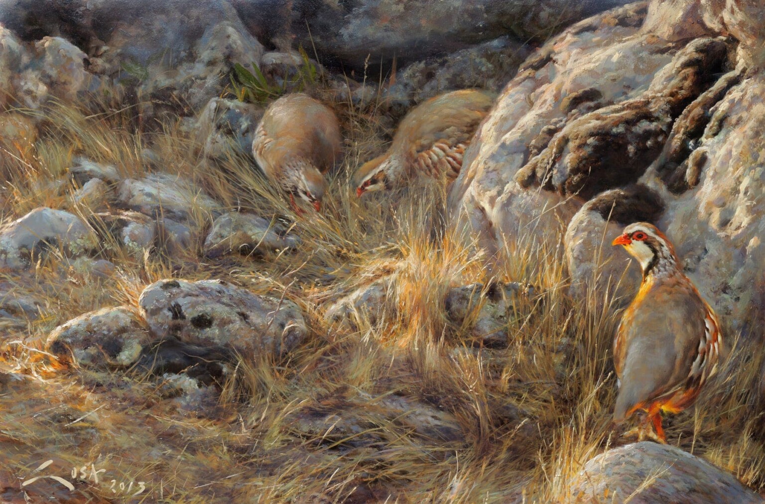 Perdiz con 'perdigones' - M. Sosa - Pintura